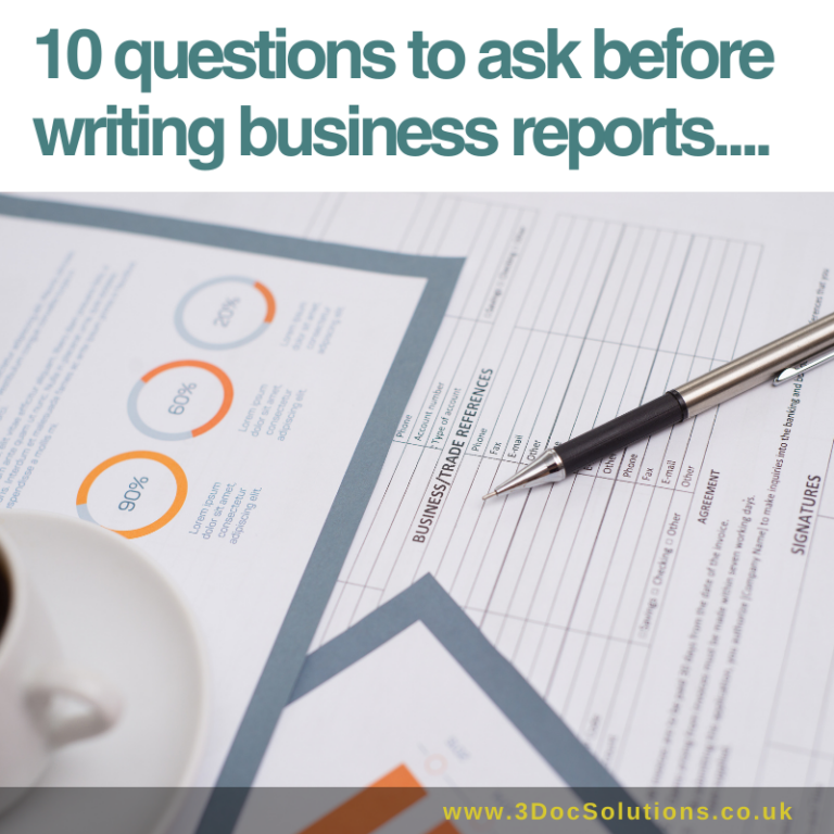 10 questions to ask before writing business reports - 3 Doc Solutions