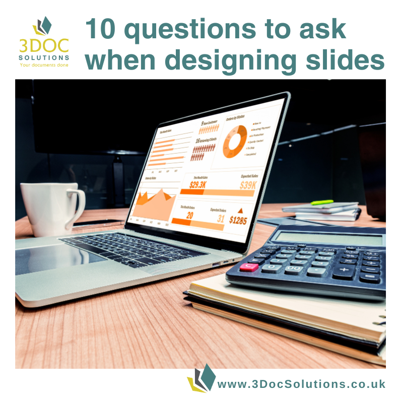 10 questions when designing slides for a presentation - 3 Doc Solutions